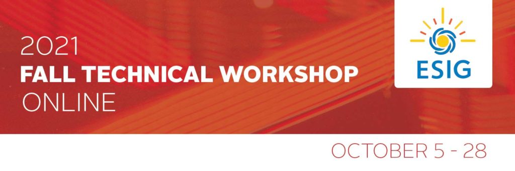 2021 Fall Technical Workshop - ESIG