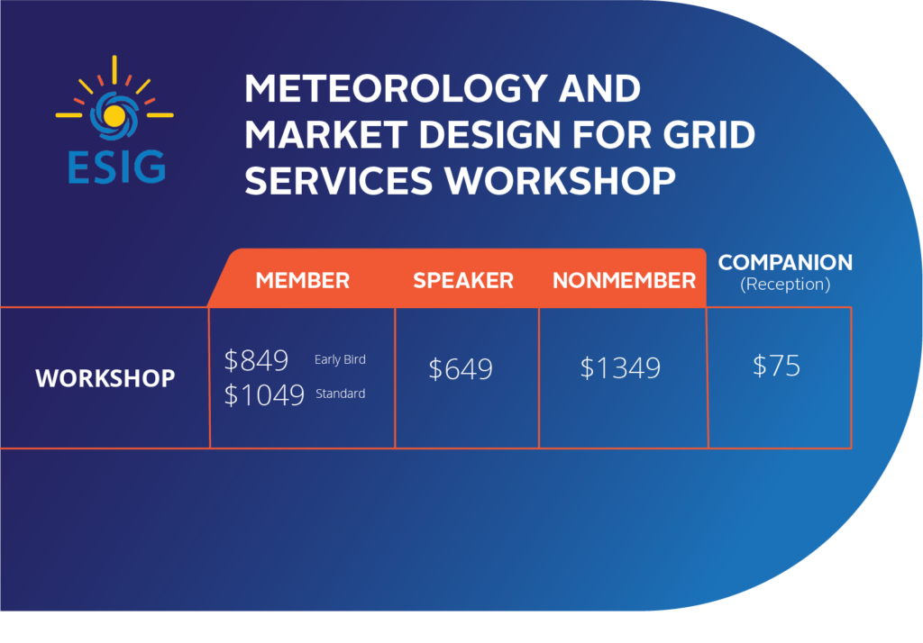 2023 Meteorology and Market Design for Grid Services Workshop - ESIG