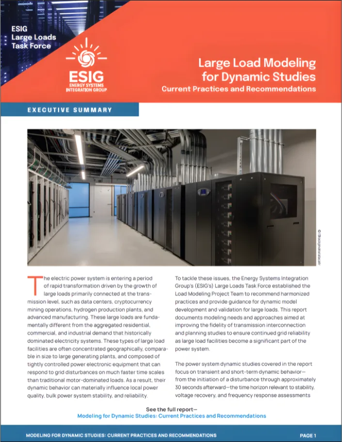 Large Load Modeling for Dynamic Studies: Current Practices and ...
